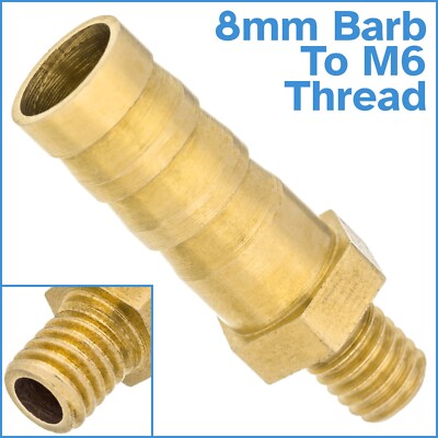 Brass 8mm Barb Hose To M6 Metric Male Threaded Pipe Fitting Tail ...