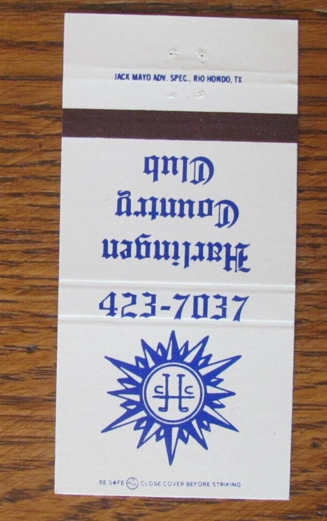 HARLINGEN GOLF & COUNTRY CLUB MATCHBOOK COVER: HARLINGEN, TEXAS ...