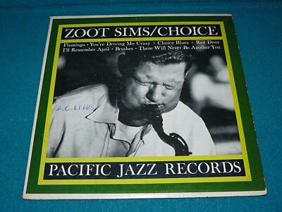 ZOOT SIMS "Choice" VINYL LP : Pacific Jazz PJ-20 @ 1961 Bop BEBOP | eBay