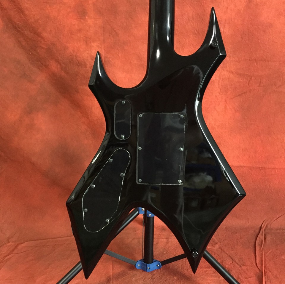 Electric Guitar 6 String Warlock Extreme Black Floyd Rose Bridge Solid ...