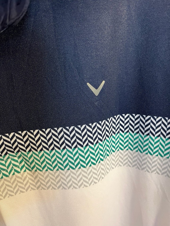 Callaway Men's Opti-Dri Golf Polo Shirt XL Navy Blue Striped ...