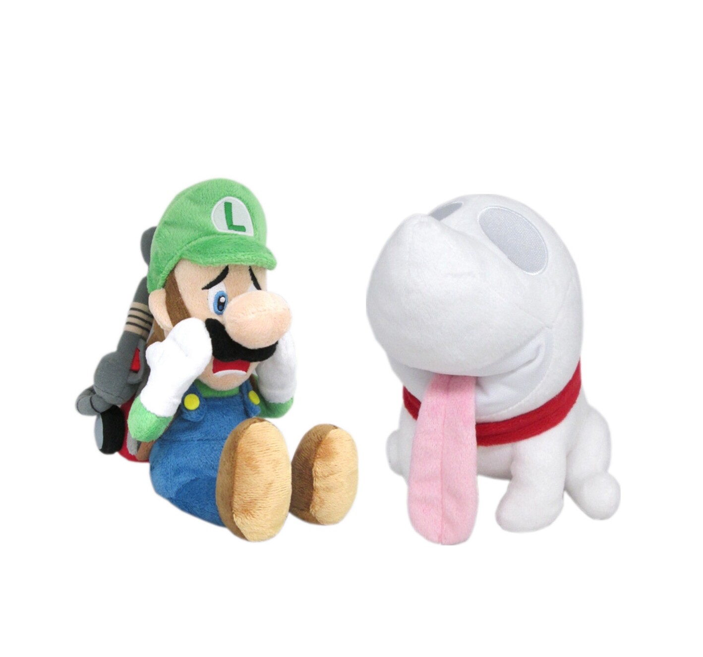 BUNDLE Official San-ei 7" Scared Strobulb Luigi Plush & 7" Polterpup ...