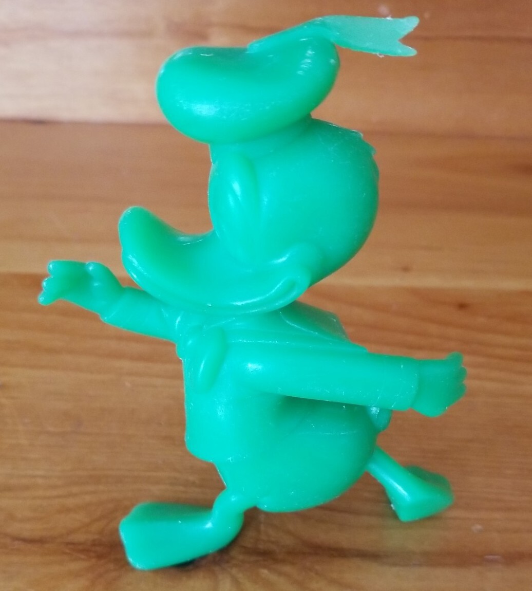 Vintage Disney MARX 5.5" Tall Green Donald Duck Figure Toy Figurine ...