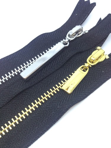 Metal Zips Closed End - no 3 Metal Polished Gold and Silver Teeth | eBay UK