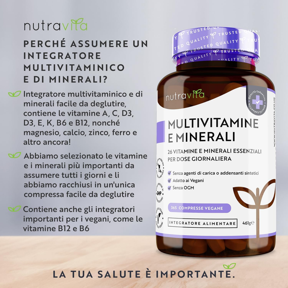 Multivitaminico E Minerali - 365 Compresse Vegane (Fornitura Di 1 Anno) - Multiv | eBay