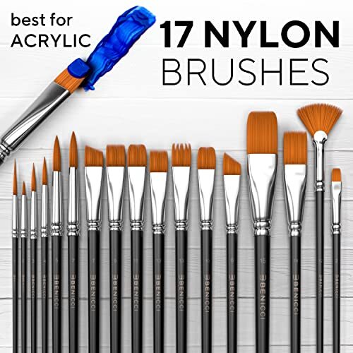 40 Pieces Professional Artist Paint Brush Set with Storage Case ...