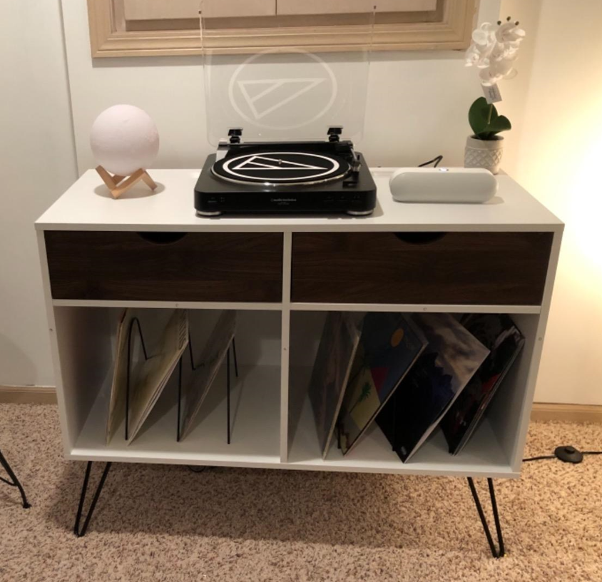 Vinyl Record Player Stand Music LP Albums Turntable Vintage Table ...