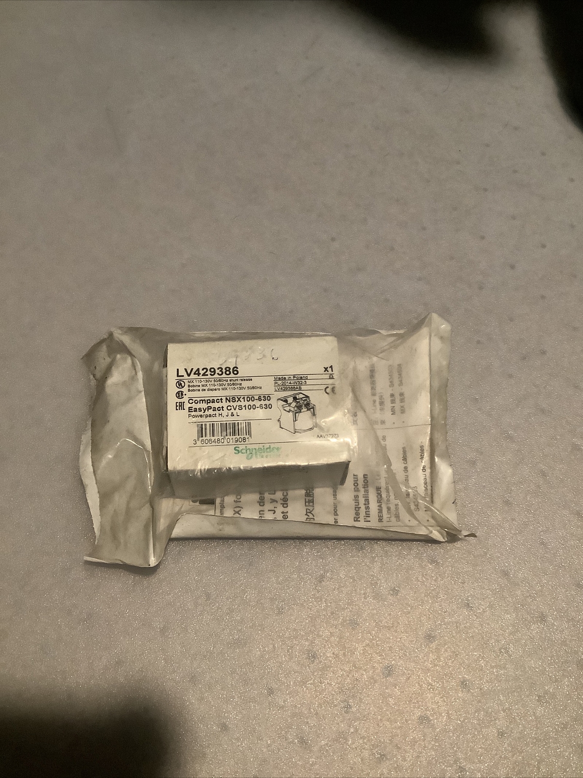 New Square D LV429386 Programmable Circuit Breaker Shunt Trip Schneider ...