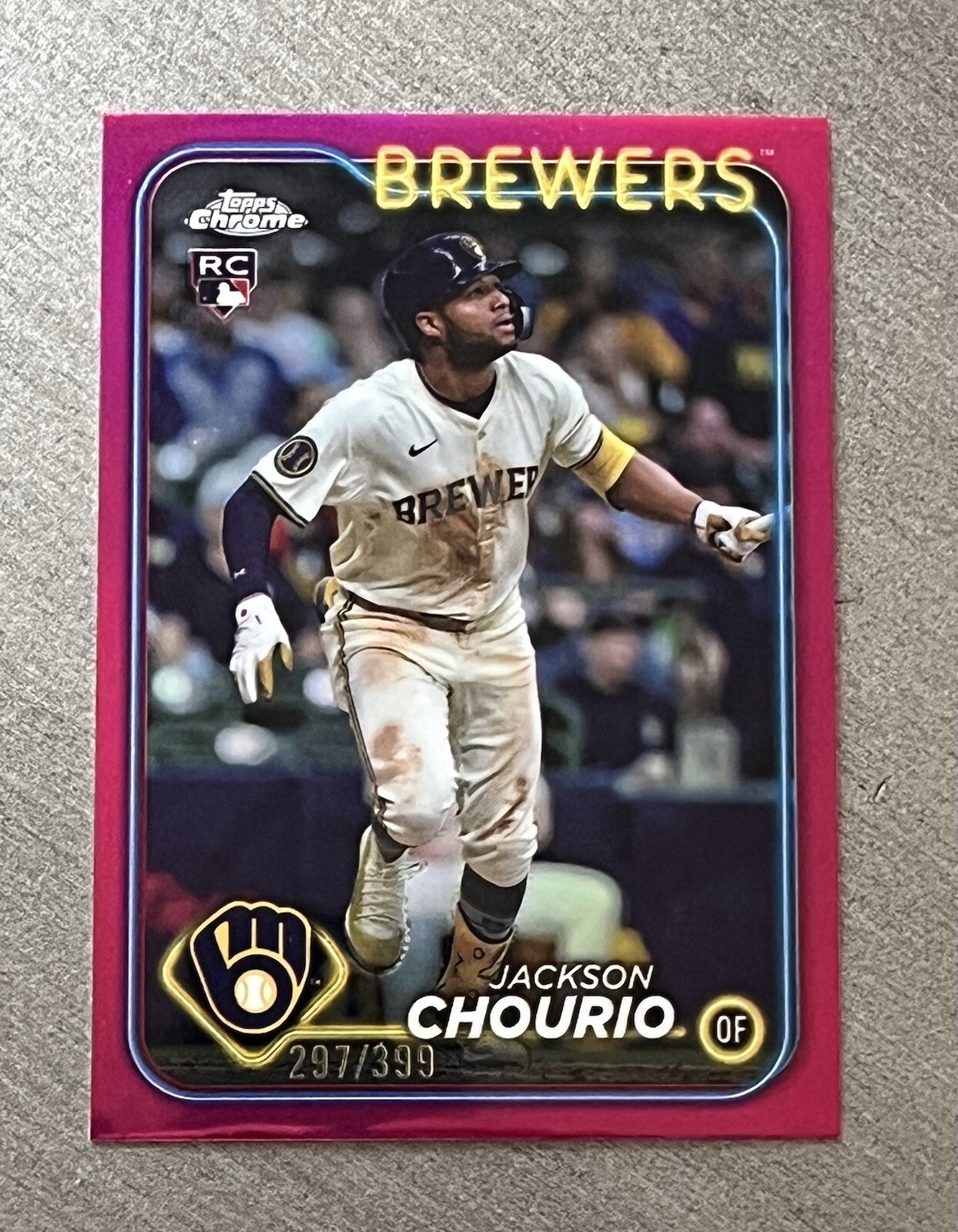 2024 Topps Chrome Update Jackson Chourio Magenta Refractor RC /399 ...