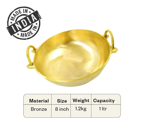 Handcrafted Bronze Cheenachatti - Kansa Kadai Traditional Indian ...