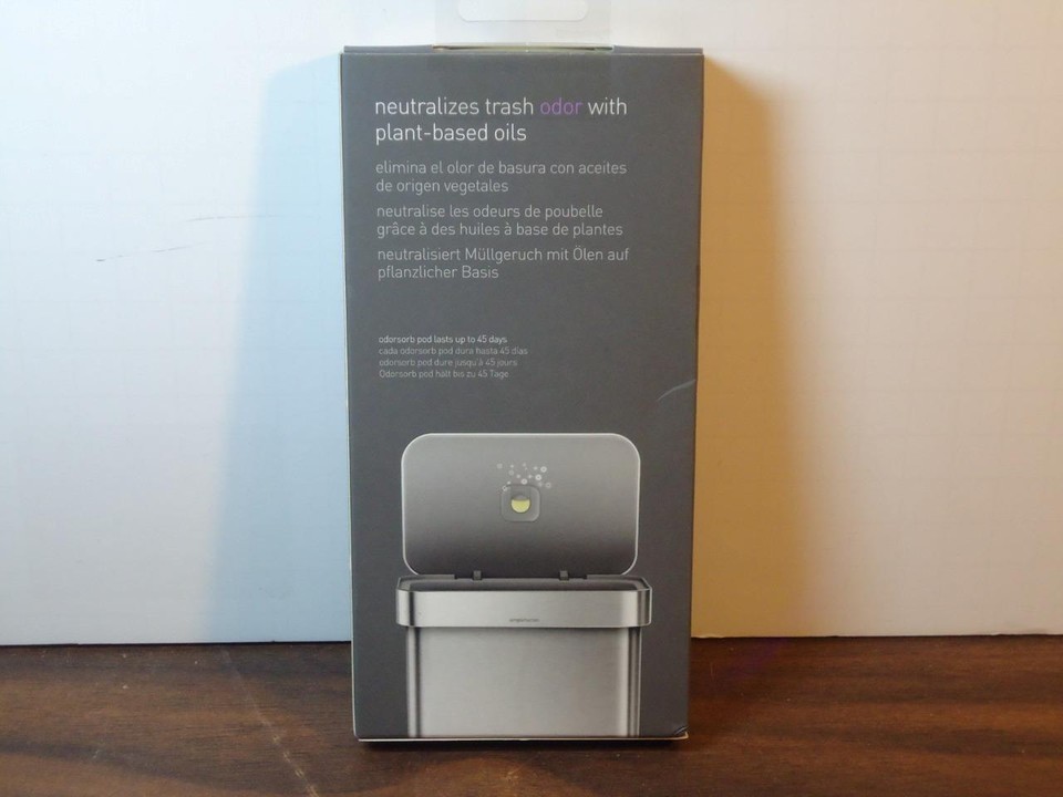 NEW SIMPLEHUMAN ODORSORB POD STARTER PACK PLANT BASED OIL TRASH ODOR ...