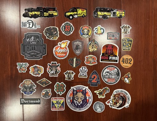 Fire Department Company Helmet Locker Sticker Lot of 37 FDNY Chicago ...