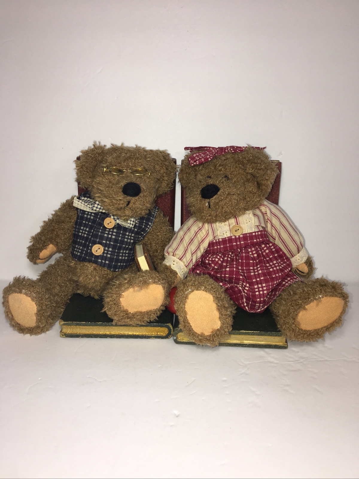 Teddy Bear Wooden Bookends Plush Books are Fun Teddie’s Stories Vintage ...