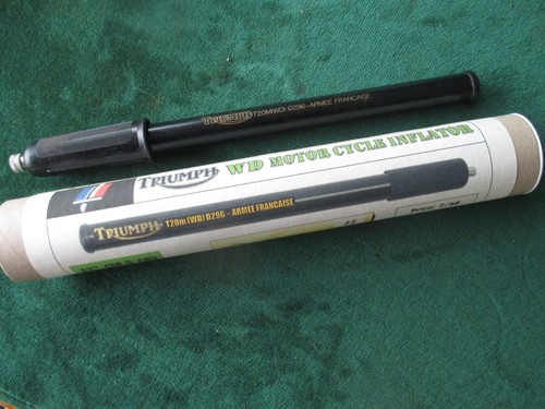 TRIUMPH TIGER CUB T20 WD FRENCH ARMY TYRE PUMP /INFLATOR - PART No ...