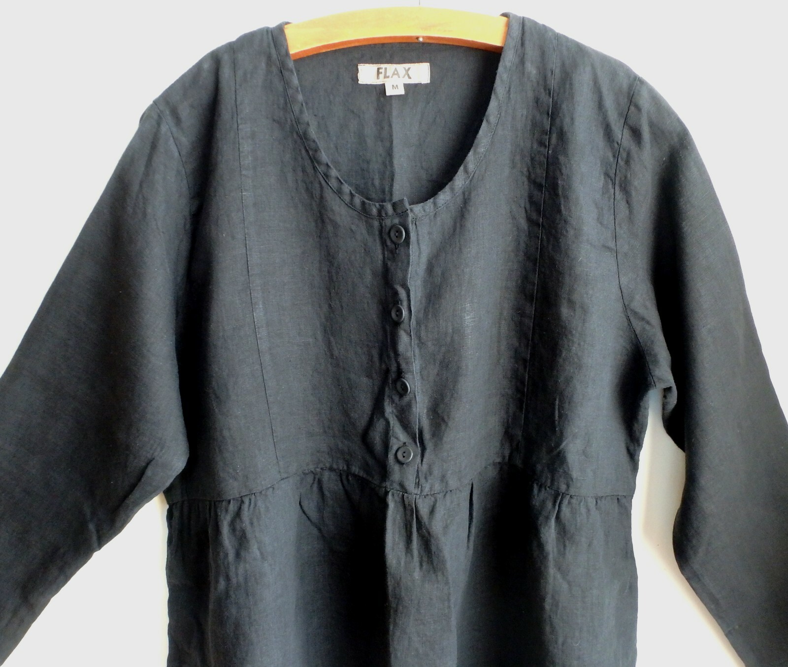 FLAX Designs Linen Dress 1G NWT Easy Dress BLACK HANDKERCHIEF | eBay