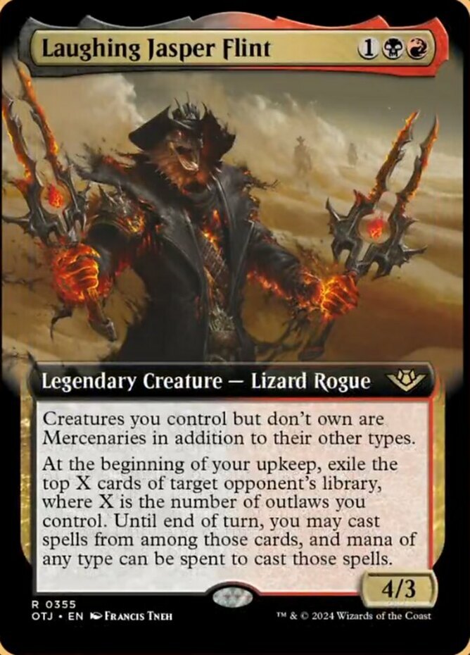 1 x Laughing Jasper Flint - Foil - Extended Art - Outlaws of Thunder ...