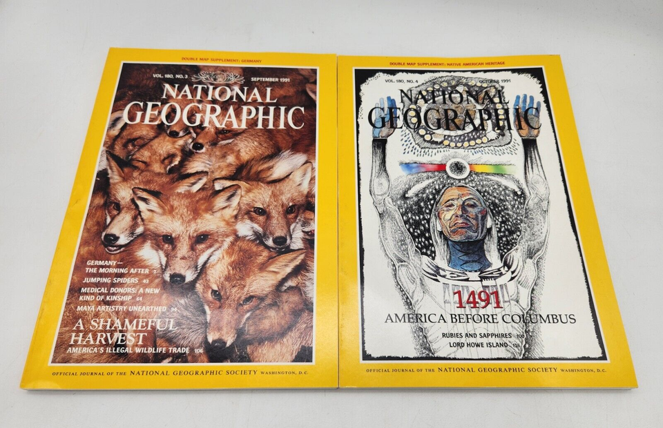 1991 NATIONAL GEOGRAPHIC MAGAZINE SET Complete W/Slip Cover January ...
