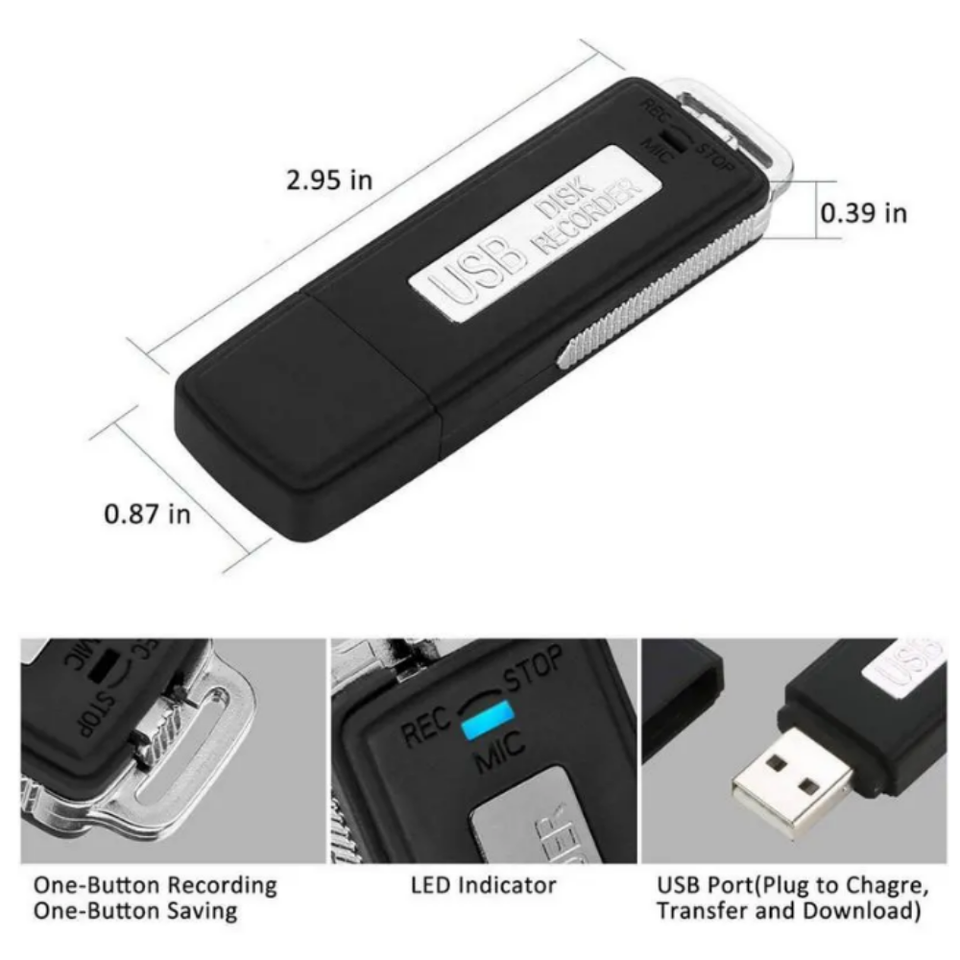 Mini Spy Audio Recorder Voice Activated Listening Device Microphone ...