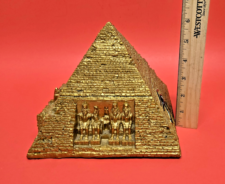 Veronese Collection Gold Egyptian Pyramid Sculpture Box 7" Polyresin ...