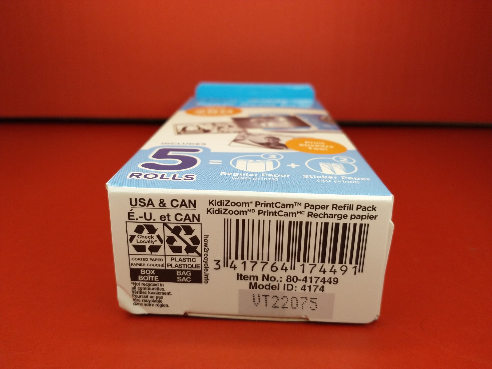 Vtech KidiZoom Printcam Paper Refill Pack 5 Rolls (3 Regular 2 Sticker ...