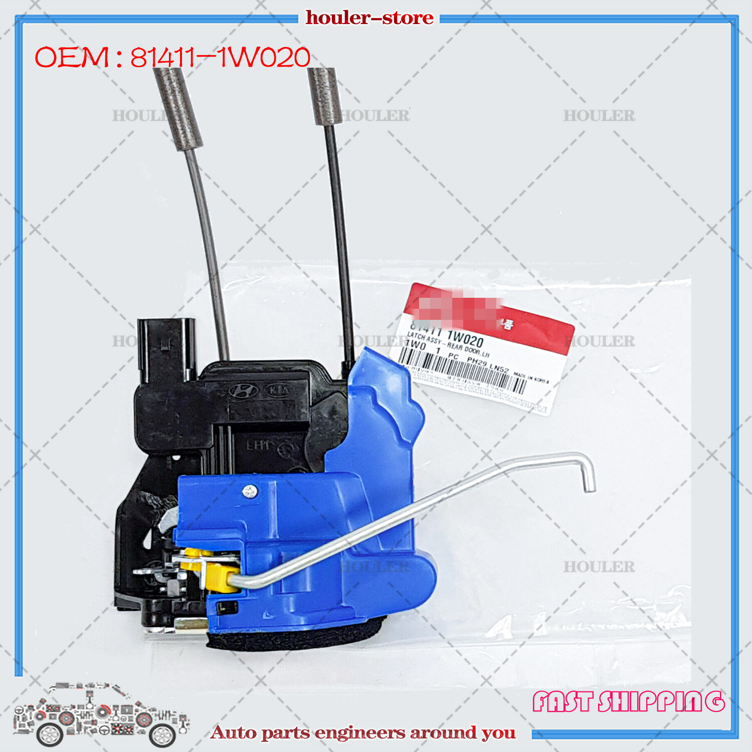 Gen/uine 81411-1W020 Door Lock Latch Actuator Rear LH For Kia Rio 2012 ...