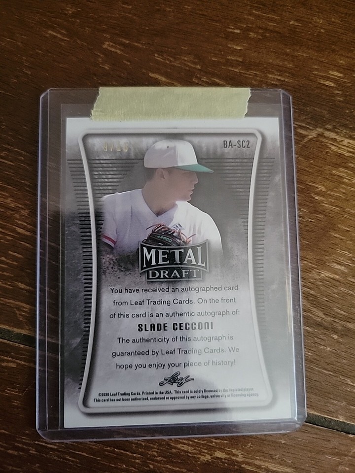 2020 Leaf Metal Draft Purple Wave Slade Cecconi Autograph 9/15 | eBay