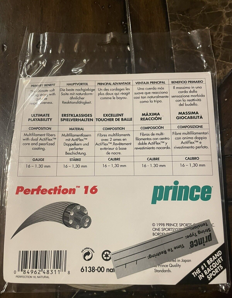 PRINCE Strings (1998, Tennis) BRAND NEW: Perfection 16: 1.30 MM NEW | eBay