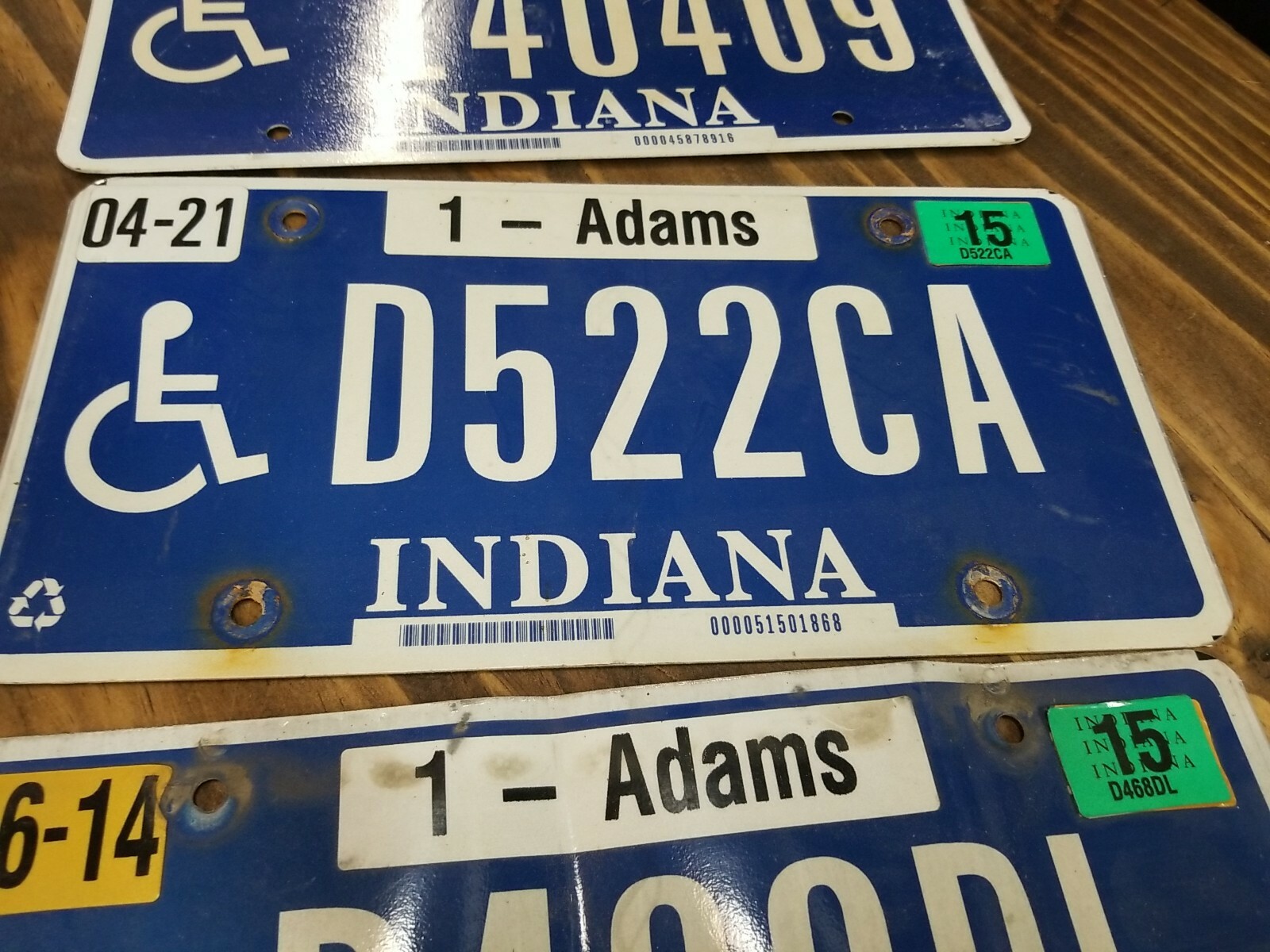 Vintage Indiana License Plate Handicapped Blue Indiana Plate Lot of 3 ...