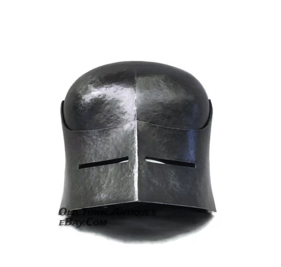 Medieval Larp Armor Medieval German Black Sallet Helmet Replica | eBay