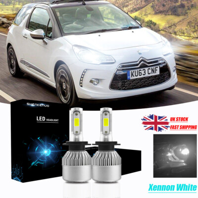 FOR CITROEN DS3 DS4 H7 WHITE 6000K CANBUS SAFE LED HEADLIGHT BULBS ...