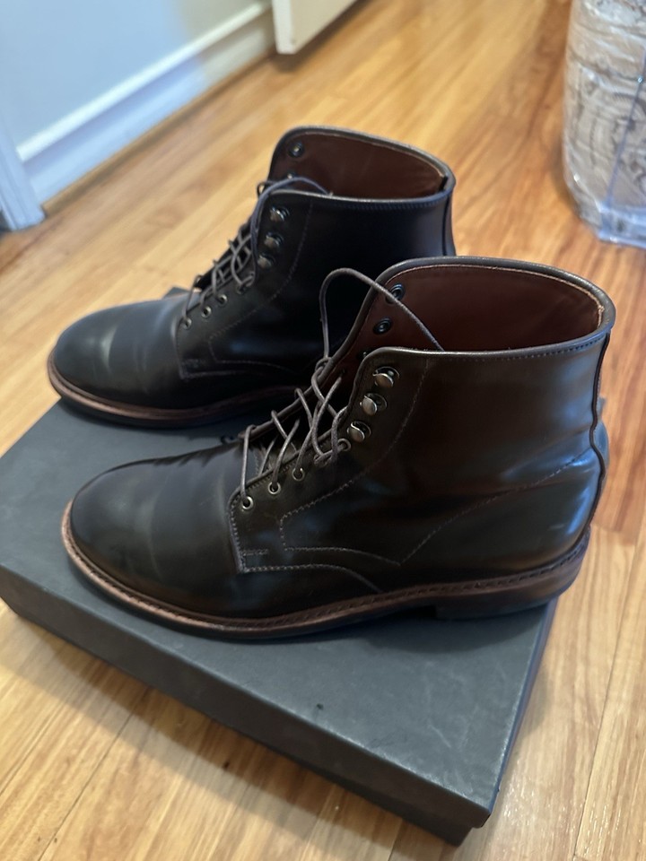 Allen Edmonds HIGGINS MILL Men's BROWN SHELL CORDOVAN Boots 10.5 EEE ...