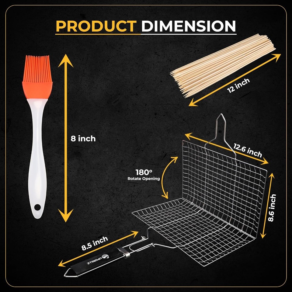 Fish Grill Baskets for Outdoor Grill Vegetables, Fish Grilling rack for ...