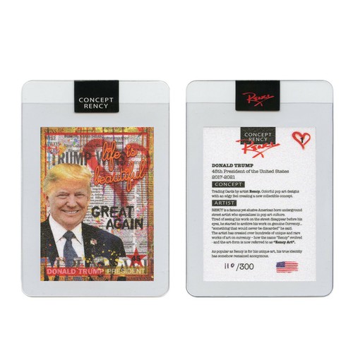 DONALD TRUMP President Pop Art DIAMOND DUST Trading Card by Rency Art ...