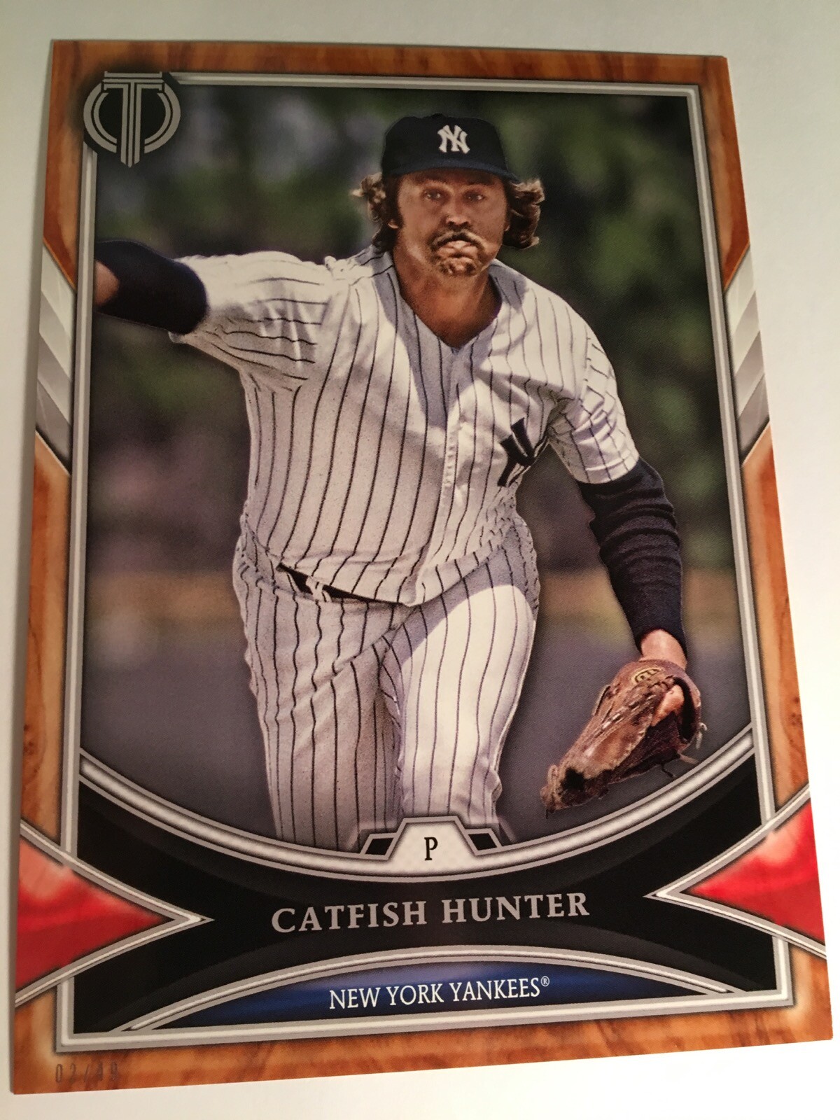 2018 Topps Tribute Jumbo 5x7 Catfish Hunter Yankees 45 02/49 | eBay