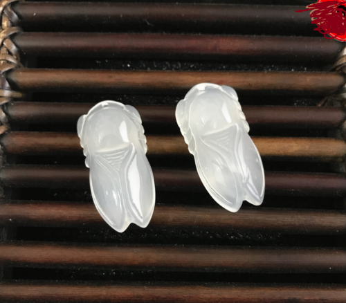 1pc Natural jade agate Hand Carved Cicada Evil Protection Amulet ...