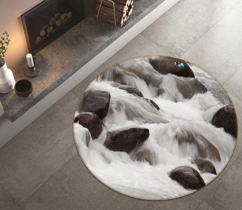 3D River Stone O1362 Game Rug Mat Round Elegant Photo Carpet Mat Eve ...