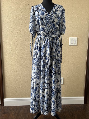 Kate And Lilly Blue Floral Dress Size 10 | eBay