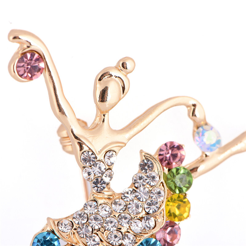 Dancing Ballet Girl Brooch Rhinestone Brooch Pin Jewelry Bouquet ...