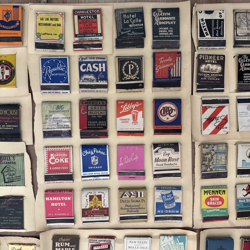 VINTAGE 1930S- 1950S Matchbooks MATCH BOOK COVER COLLECTION LOT 400+ | eBay