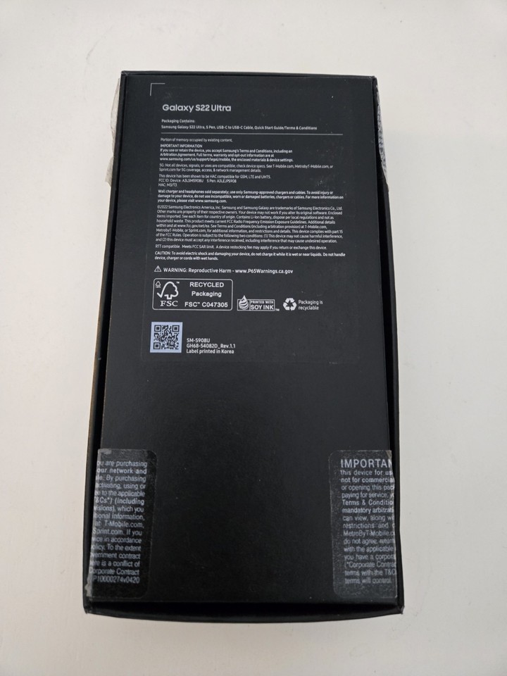 Used Samsung Galaxy Box S22 Ultra GRN Green! Type C USB Plug Fast ...