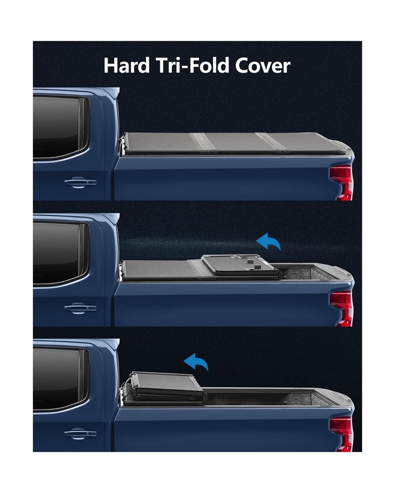 Hard Tri-Fold Truck Bed Tonneau Cover Fits for Ford Ranger 2019 2020 ...