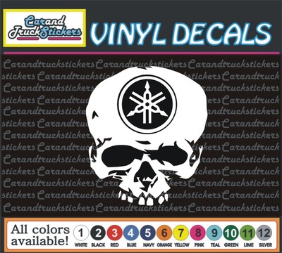 6" Yamaha Motorcycle Racing Skull Crossbones Vinyl Decal window sticker ...
