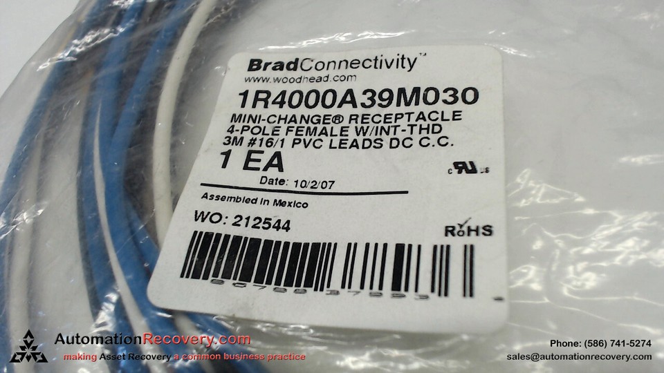 BRAD CONNECTIVITY 1R4000A39M030, MINI-CHANGE RECEPTACLE, 1300130302, NEW #321481 | eBay
