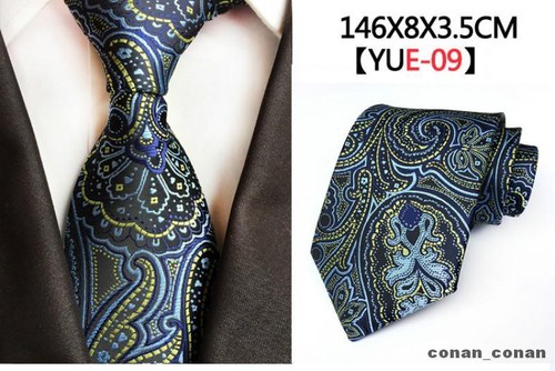 Blue Black Green Tie Patterned Handmade 100% Silk Wedding Necktie ...