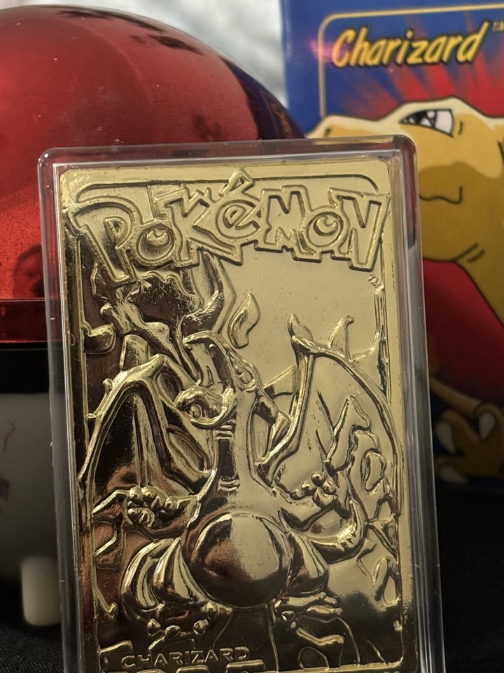 Untouched. RARE Pokémon 23K Gold Plated Charizard Trading Card 1999 ...