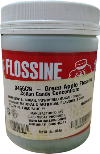 Fairy Floss Green Apple Flossine tub 5000 sticks Any machine flossinne ...