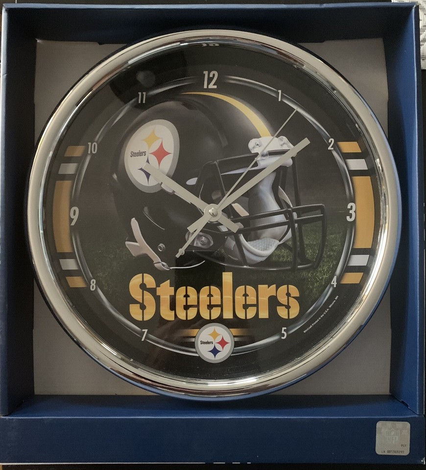Pittsburgh Steelers Wincraft 12 Inch Chrome Clock NEW In Box | eBay