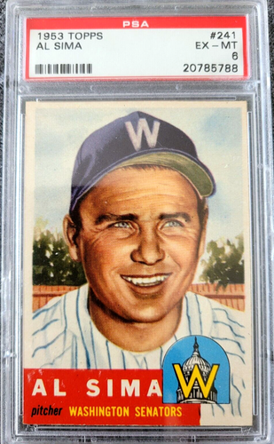 1953 Topps #241 Al Sima Senators PSA 6 EX-MT | eBay