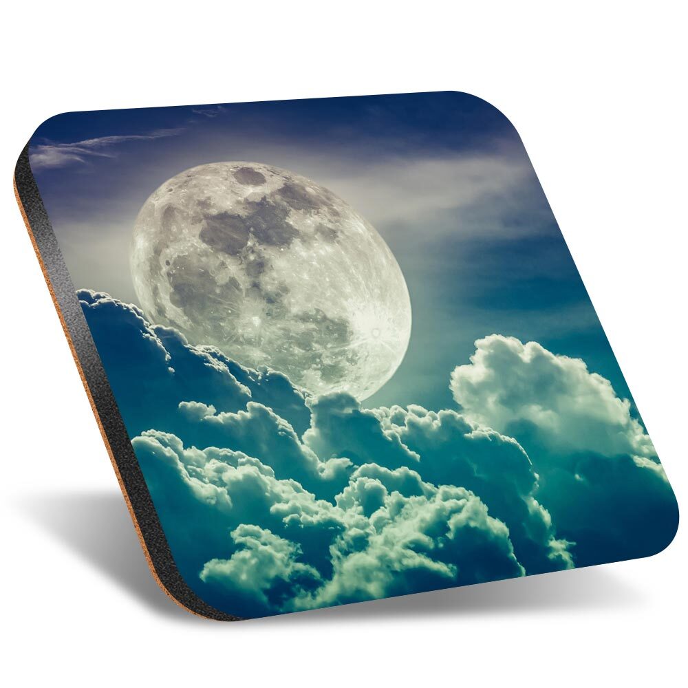 1x Square Coaster 12cm Night Sky Moon Clouds Space #51566 | eBay UK