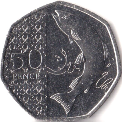2023 50p Fifty Pence King Charles III Salmon Uncirculated Coin 200,000 ...